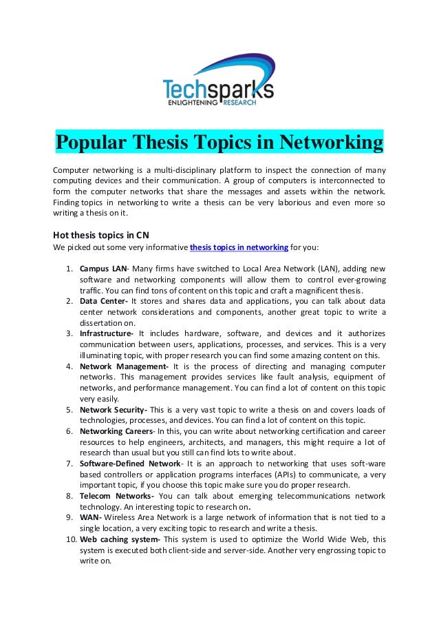 Popular Thesis Topics in Networking | PDF