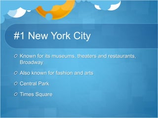 Top 10 Places to Visit in the USA | PPTX