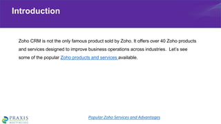 Popular Zoho Services and Advantages | PPTX