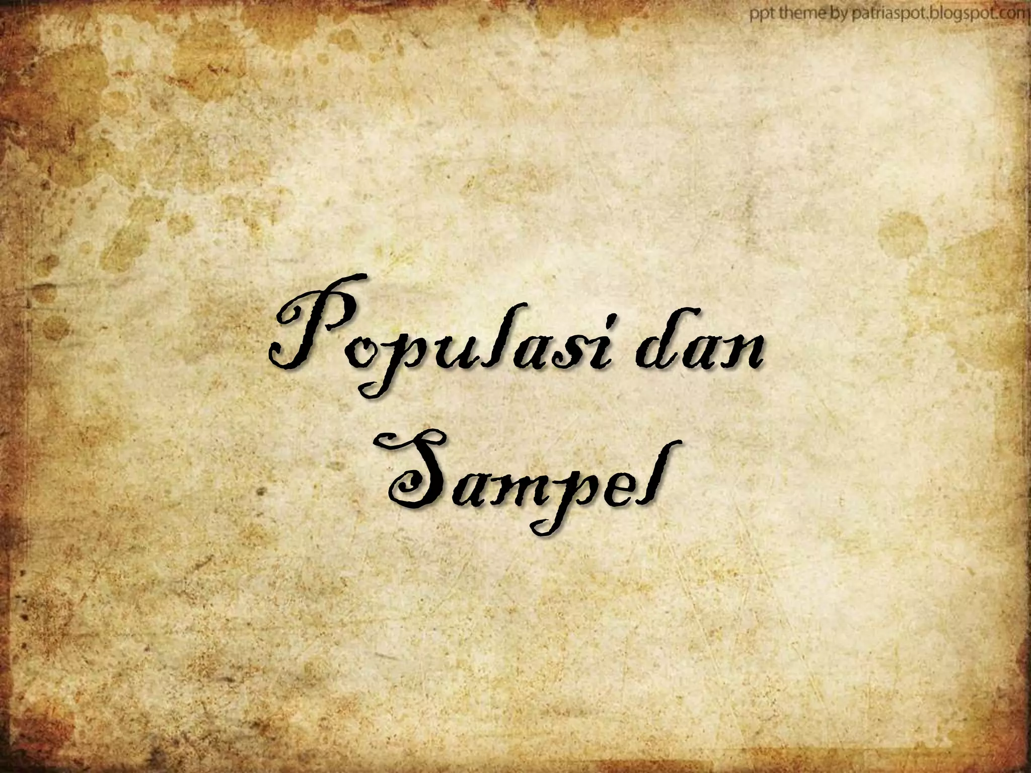 Populasi dan sampel | PPTX