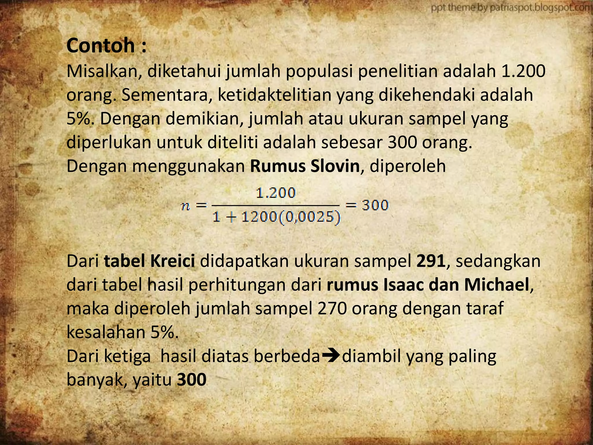 Populasi dan sampel | PPTX