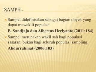 Populasi dan Sampel Metodologi Penelitian | PPTX