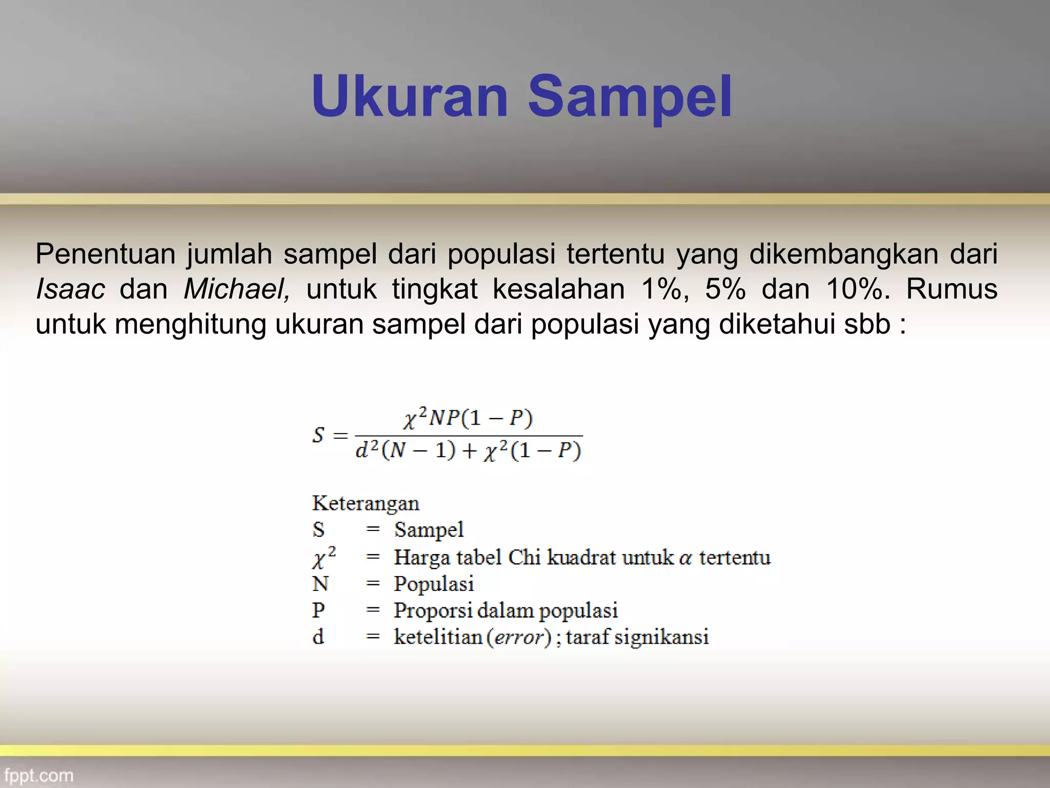 Populasi dan sampel irma | PPTX