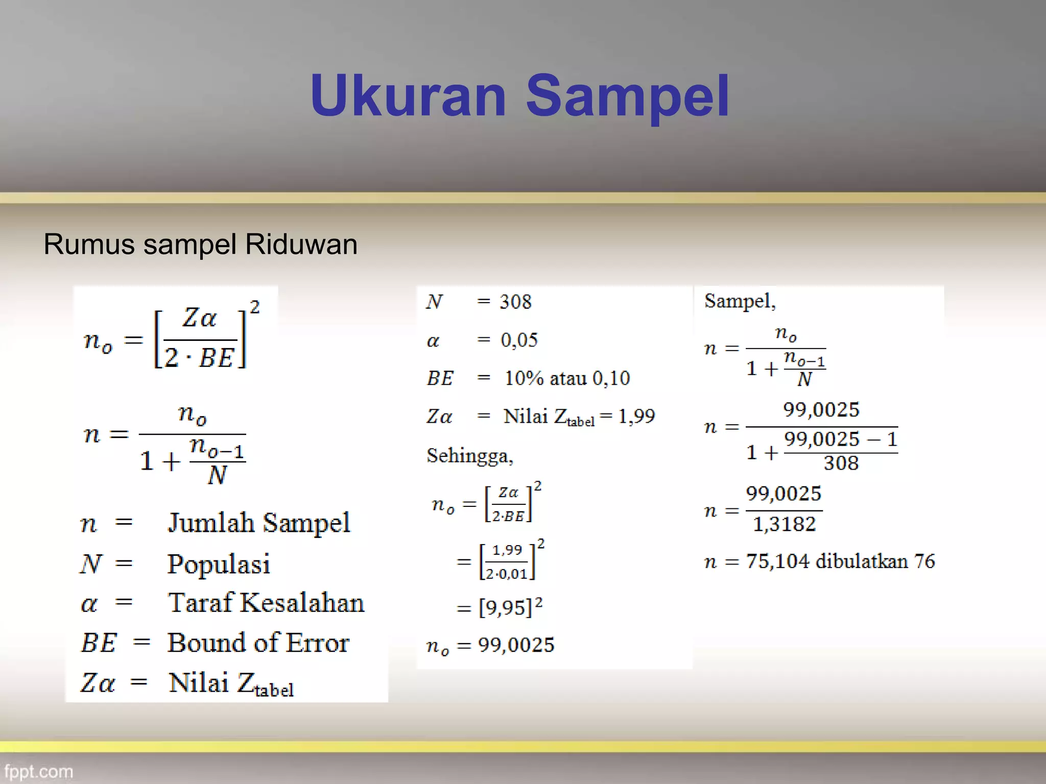 Populasi dan sampel irma | PPTX