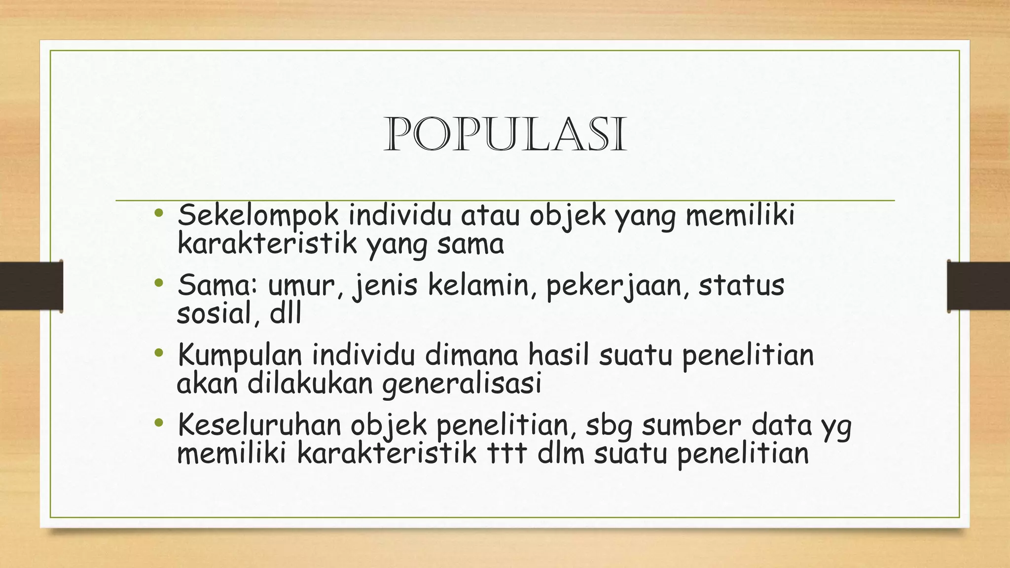 Populasi dan sampel | PPT