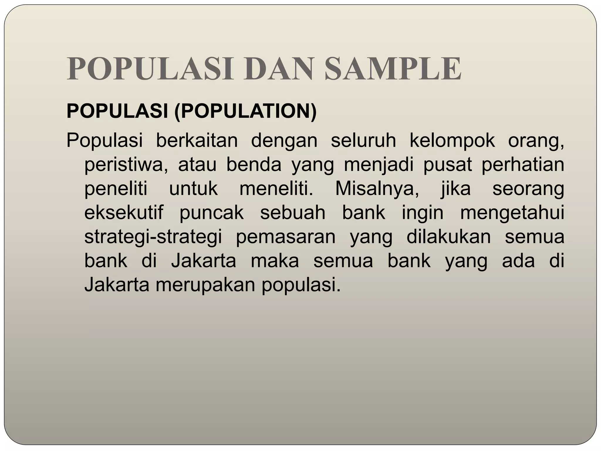 Populasi dan sample | PPT