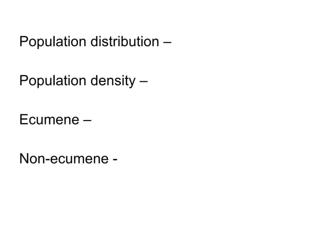 Population 1 Global Distribution | PPT