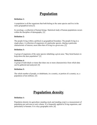 Population Definition