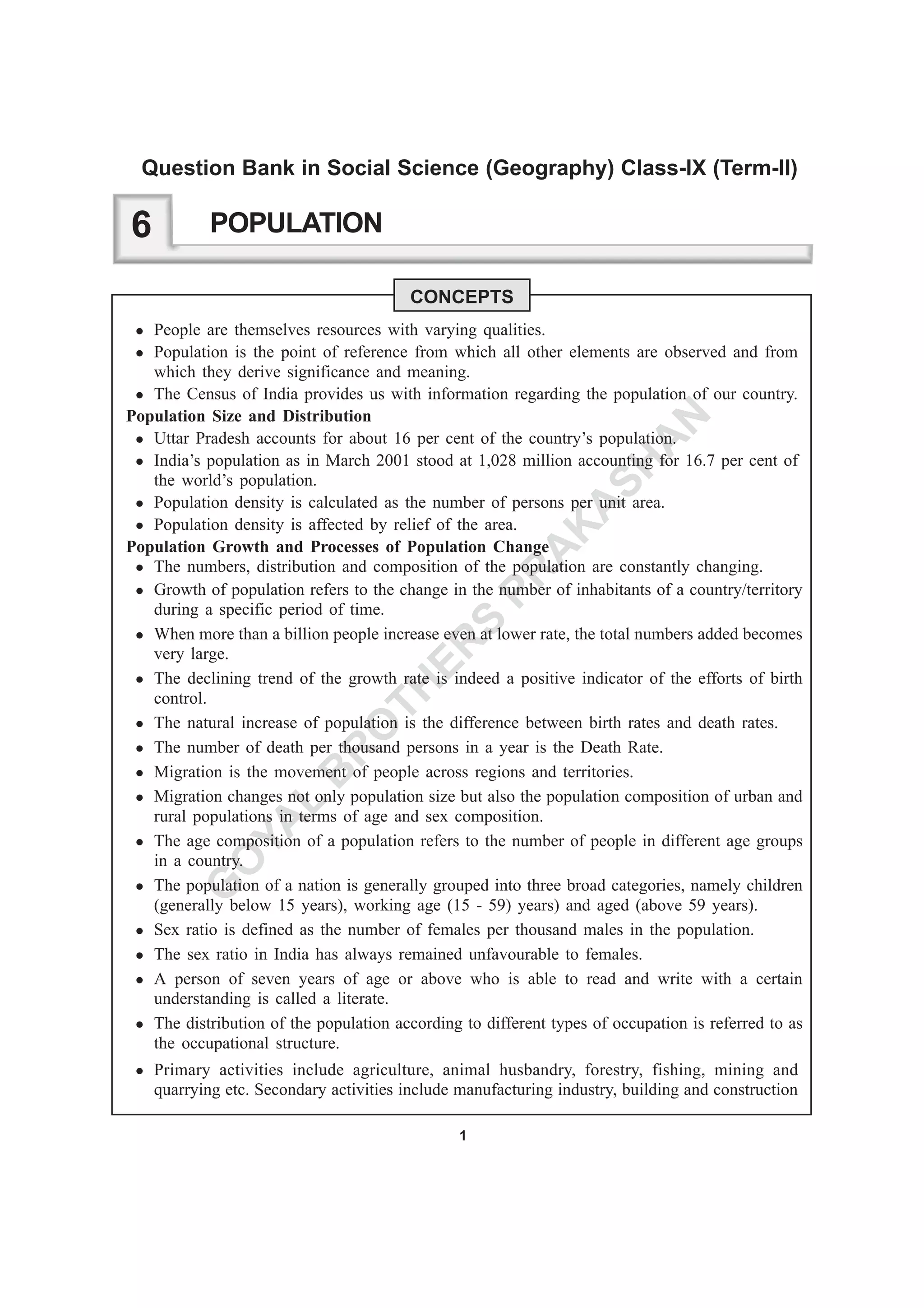 Population of class 9 | PDF