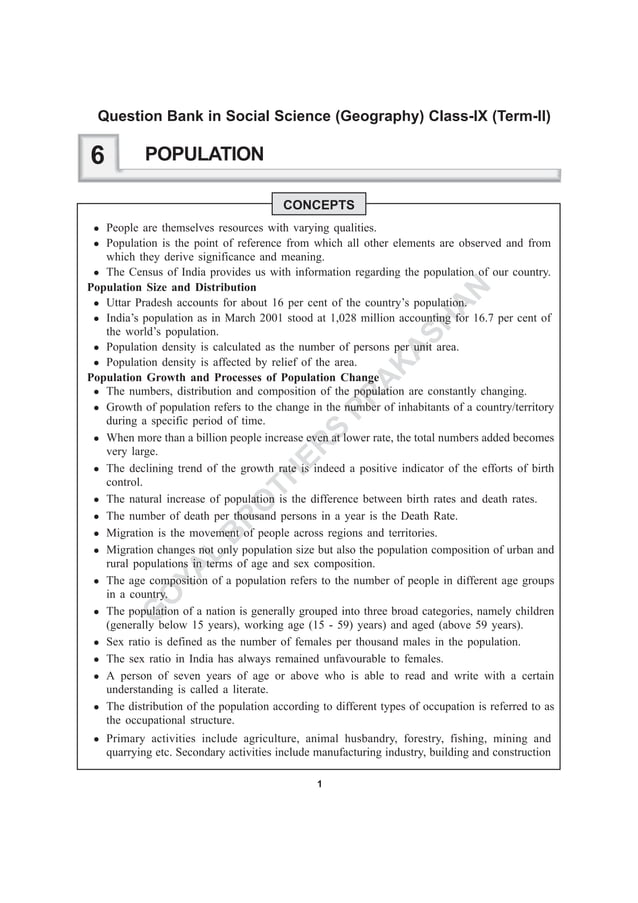 Population of class 9 | PDF