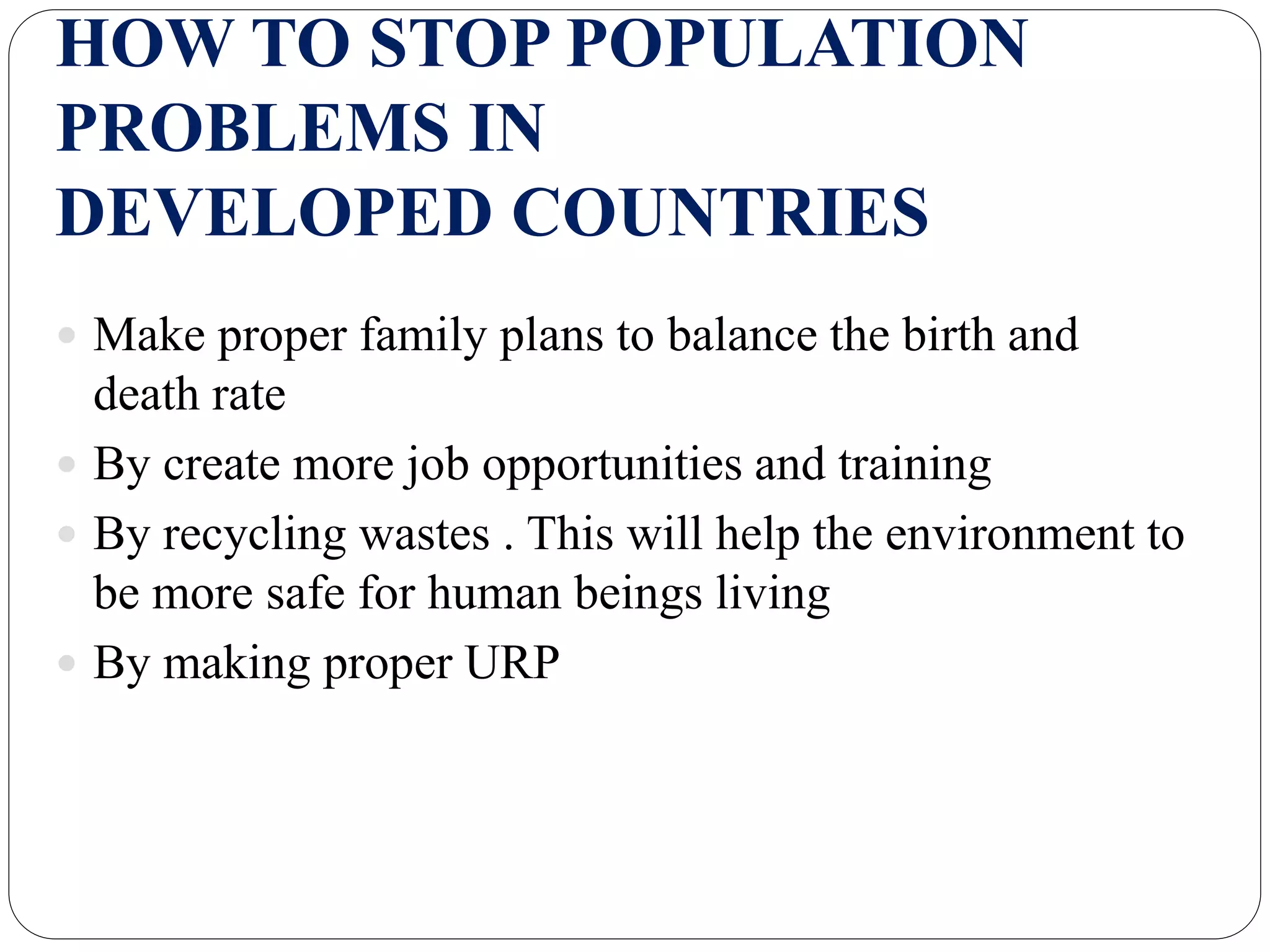 Population problems in developed countries | PPTX