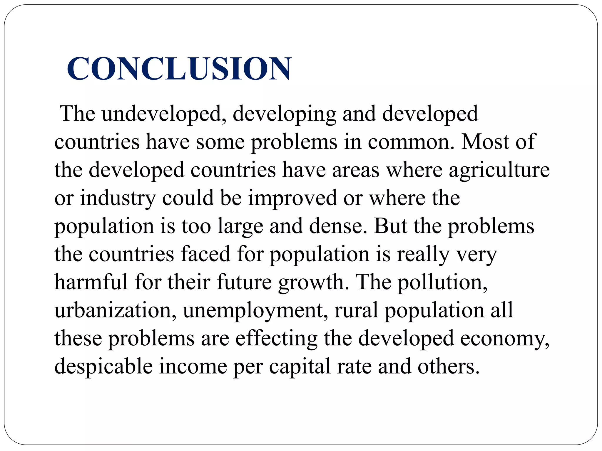 Population problems in developed countries | PPTX