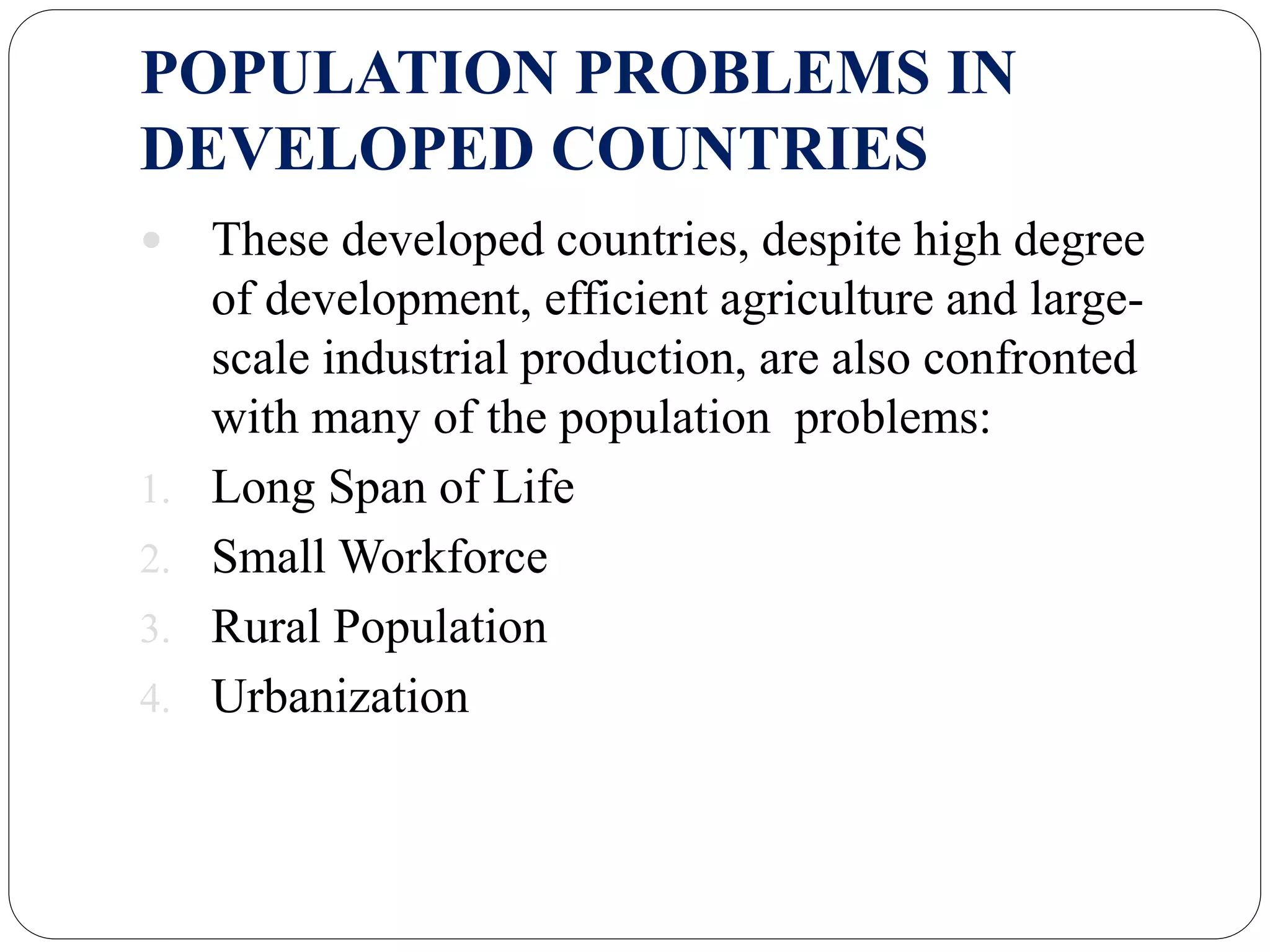 Population problems in developed countries | PPTX