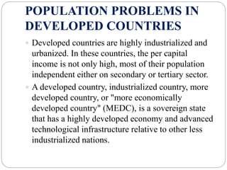 Population problems in developed countries | PPTX