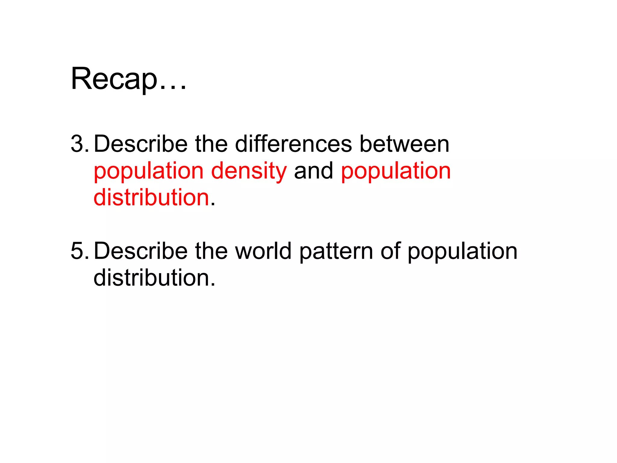 Popultation Density and Distribution | PPT