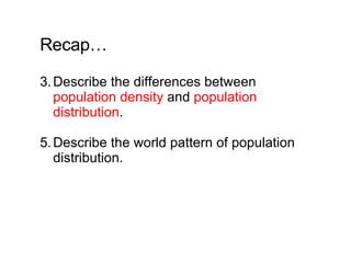 Population density and distribution | PPT