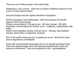 Population density and distribution | PPT
