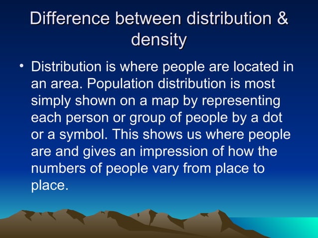 Population Distribution & Density | PPT