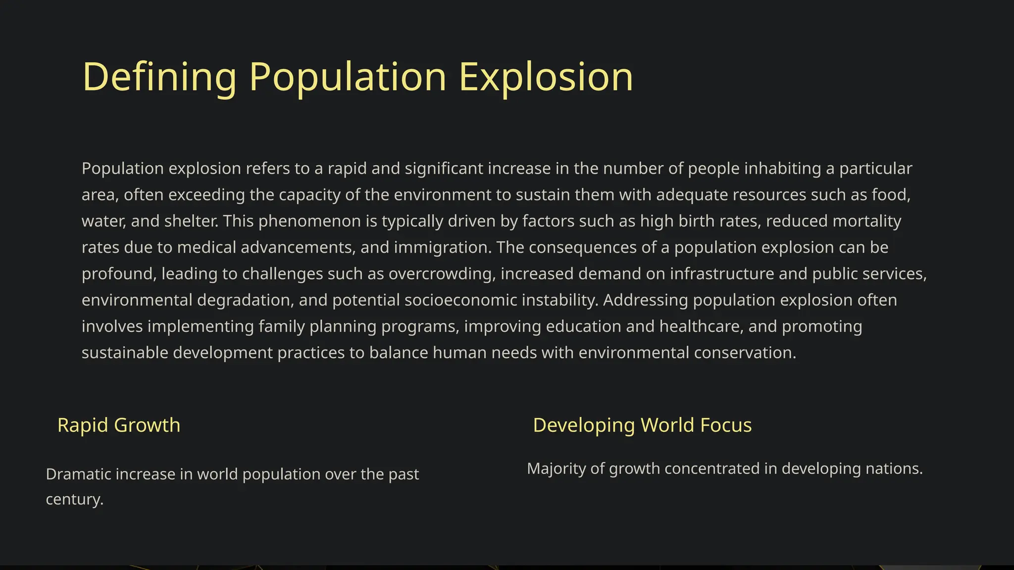 Population Explosion in India Threats to Sustainable Development | PPTX