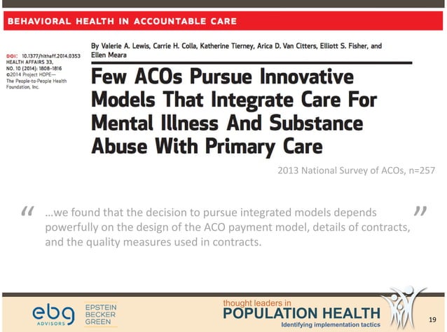 Integrating Behavioral Health into Primary Care – Thought Leaders in ...