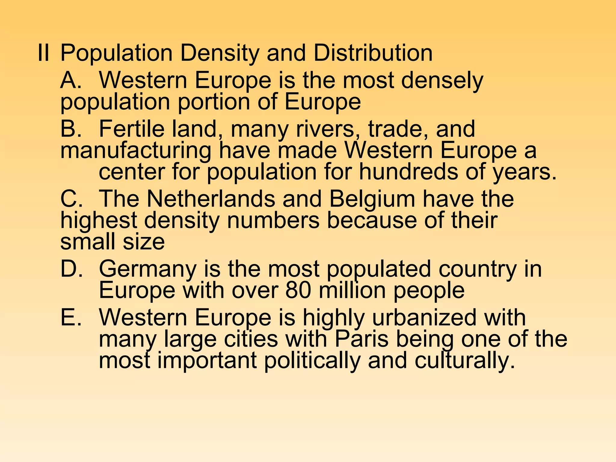 Population Patterns Of Europe | PPT