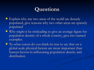 HHS Population Revision MrJ 2008 | PPT | Geography | Science