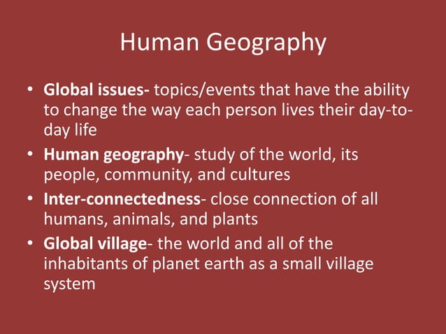 Human Geography Intro | PPT