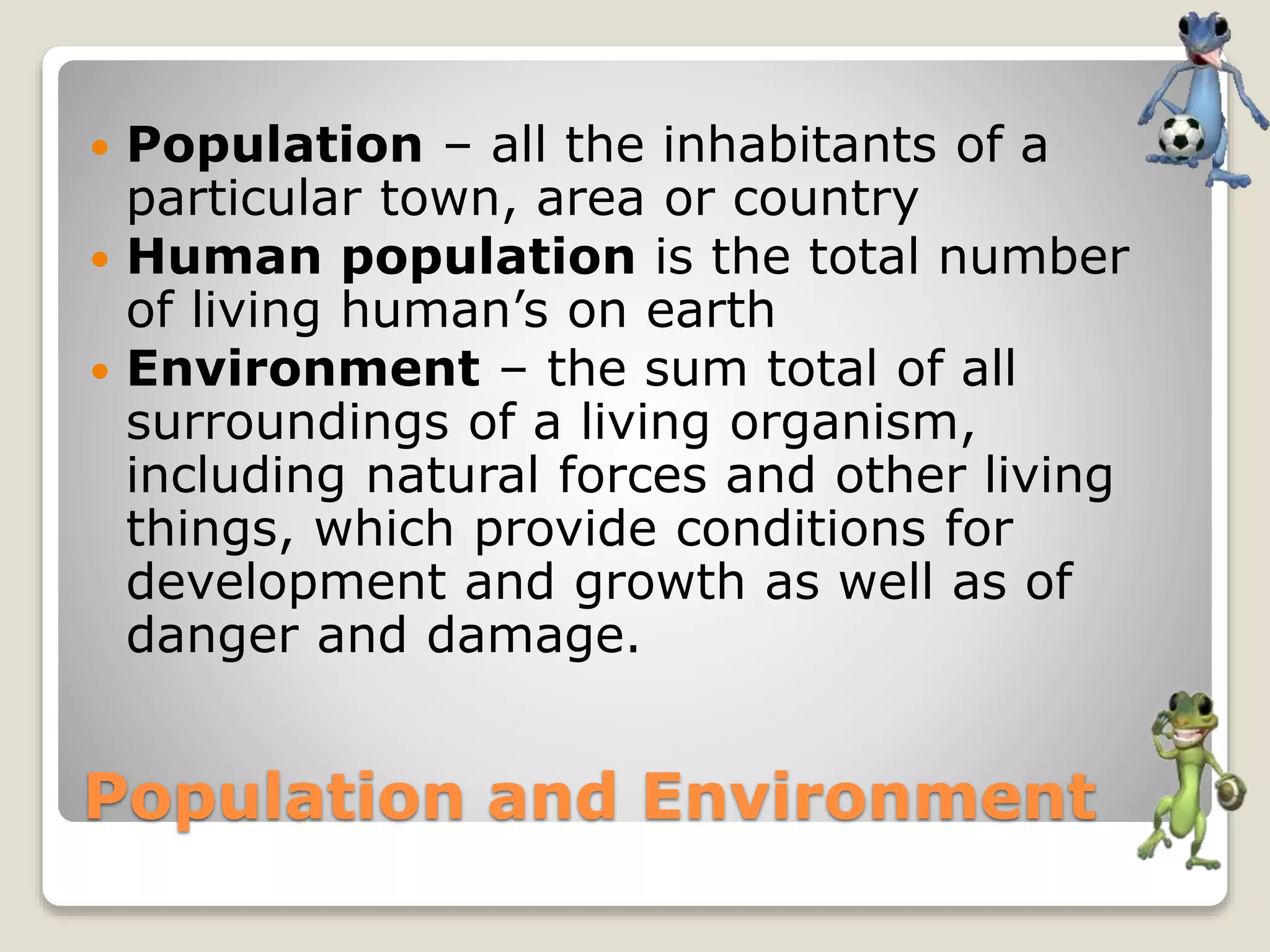 Population and environment | PPTX
