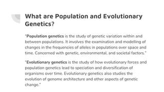 Population and evolutionary genetics 1 | PDF