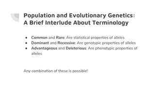 Population and evolutionary genetics 1 | PDF