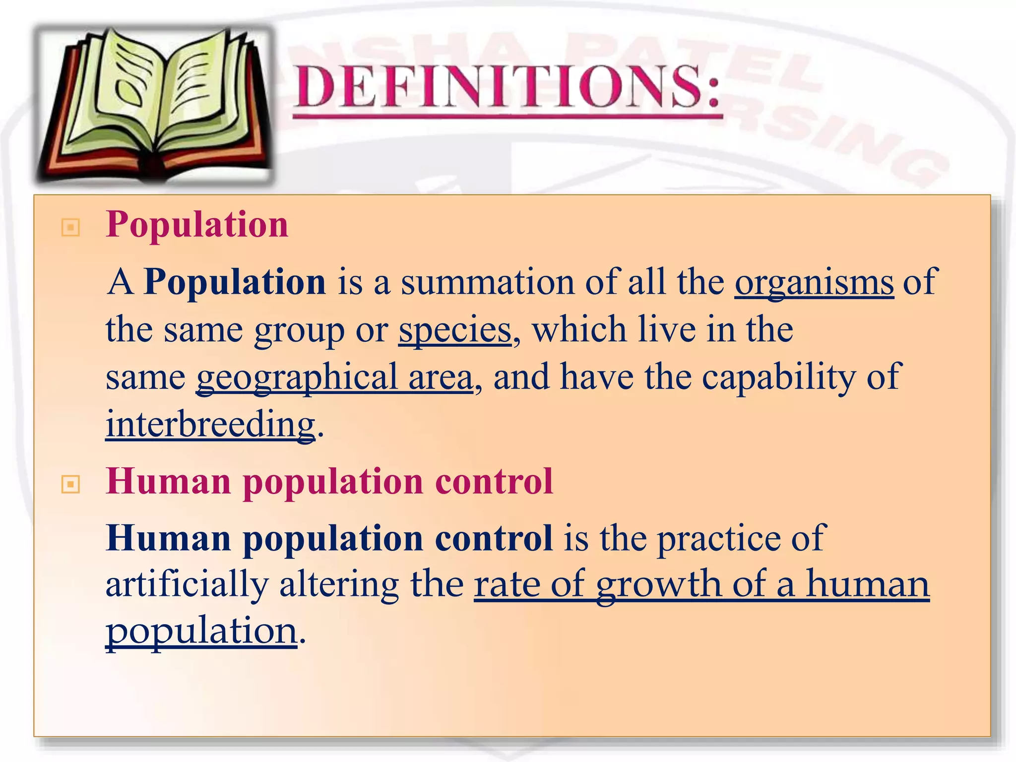 Population and its control | PPSX