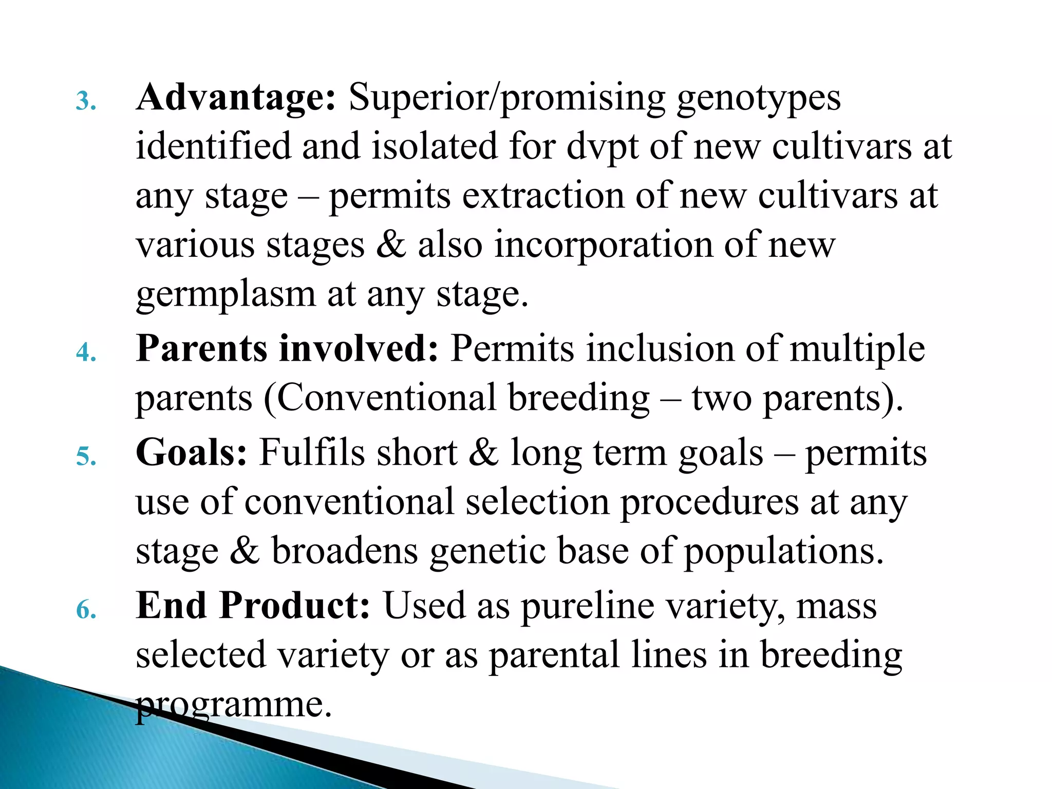 Population breeding in self pollinated crops | PPTX