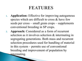 Population breeding in self pollinated crops | PPTX