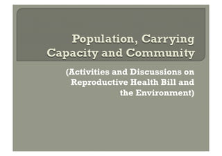 Population, Carrying Capacity And Community | PDF