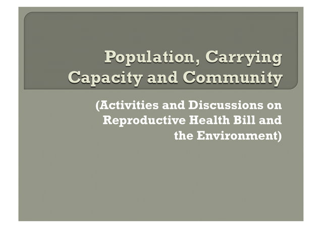 Population, Carrying Capacity And Community | PPT