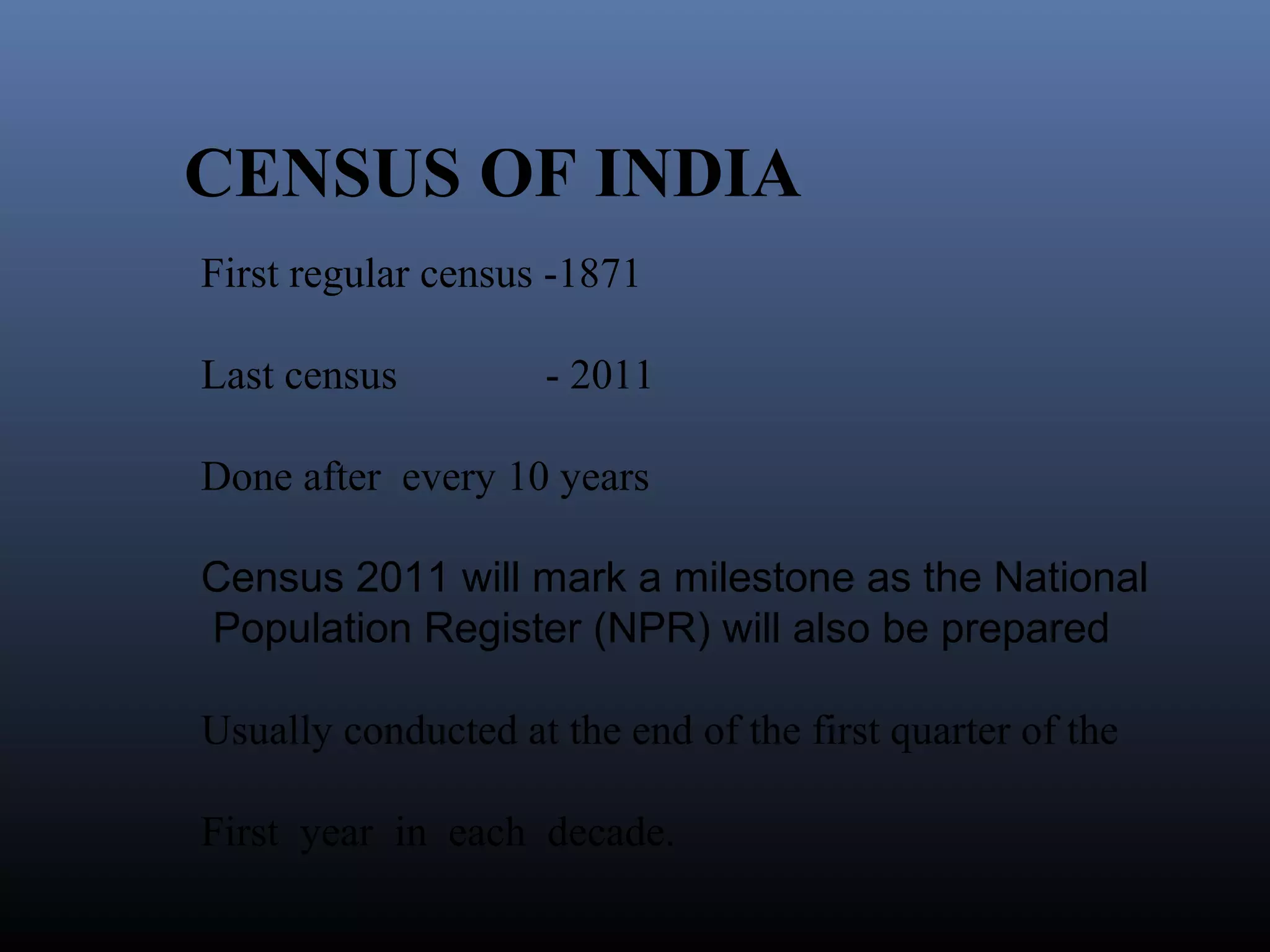 Population census in india | PPT