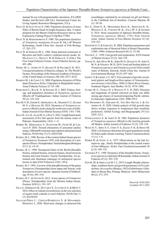 Population characteristics of the Japanese threadfin bream Nemipterus ...