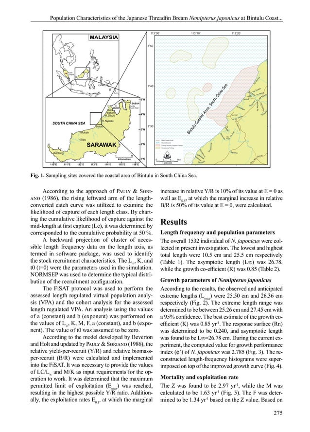 Population characteristics of the Japanese threadfin bream Nemipterus ...