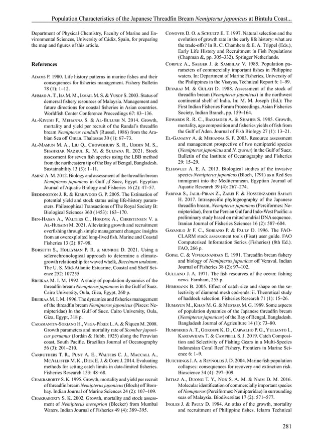 Population characteristics of the Japanese threadfin bream Nemipterus ...