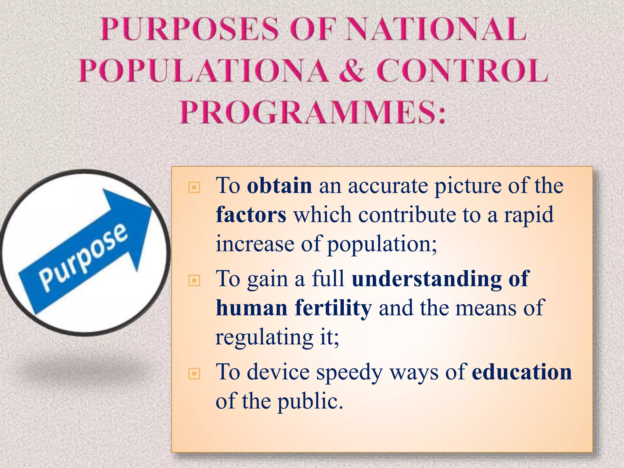Population Control and Related Health Programmes | PPTX