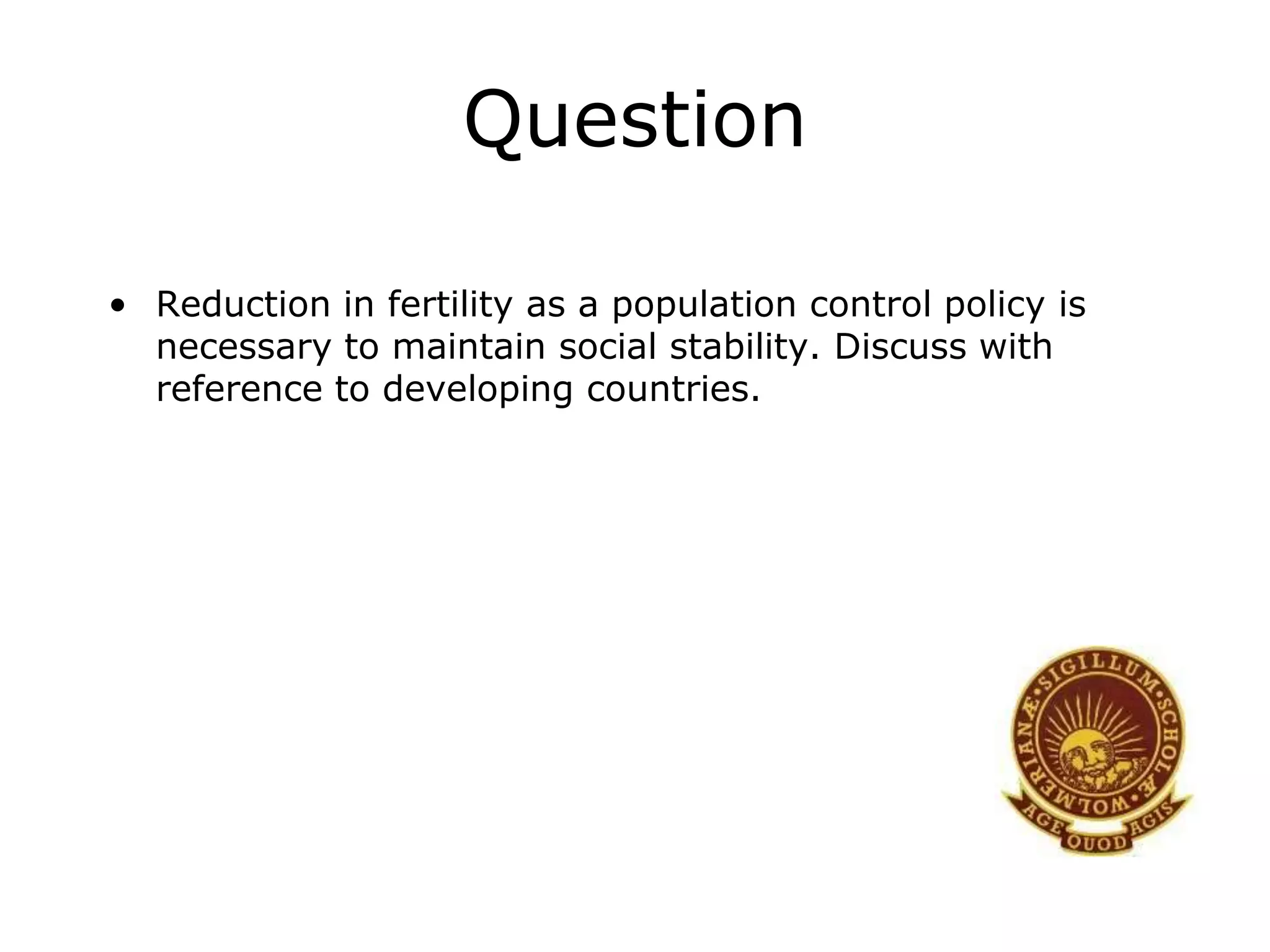CAPE Sociology Unit Two Population controlpolicy | PPTX