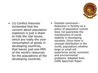 CAPE Sociology Unit Two Population controlpolicy | PPTX