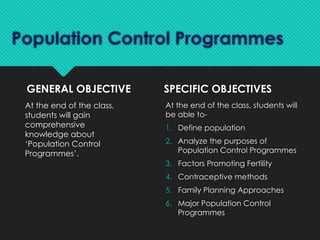 population control programme- community health nursing | PPTX
