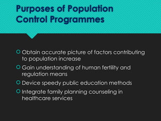 population control programme- community health nursing | PPTX