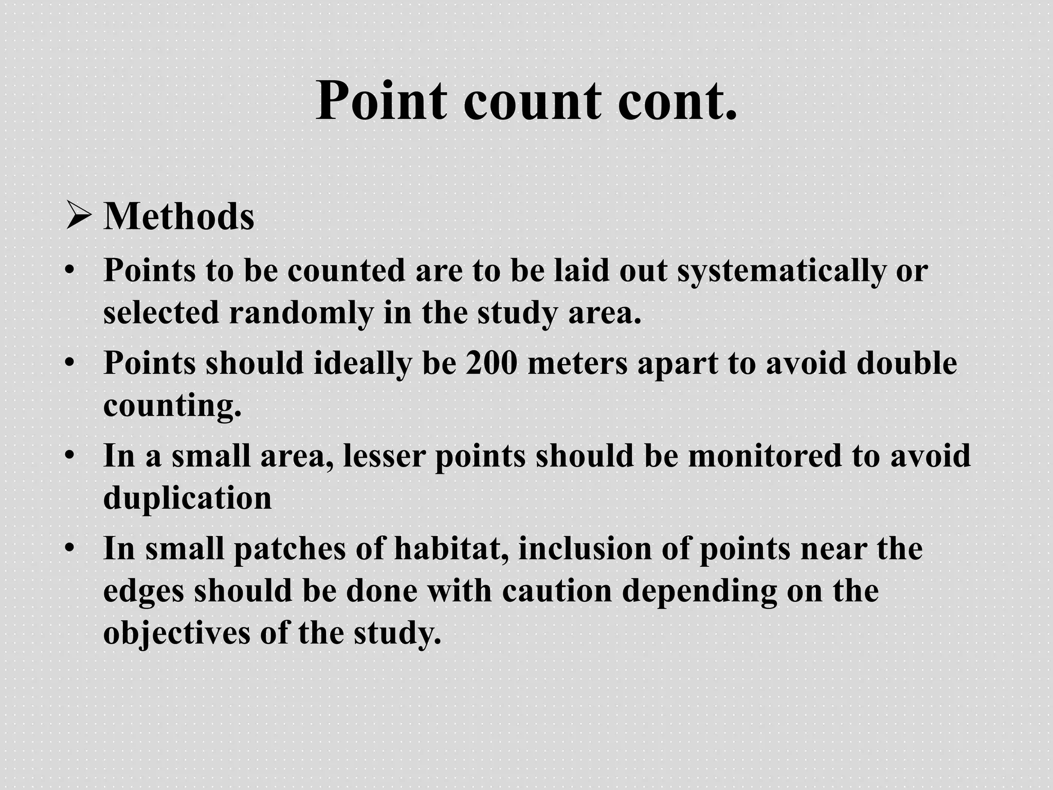 Population counting method line transect, point count, mark and recapture | PPTX