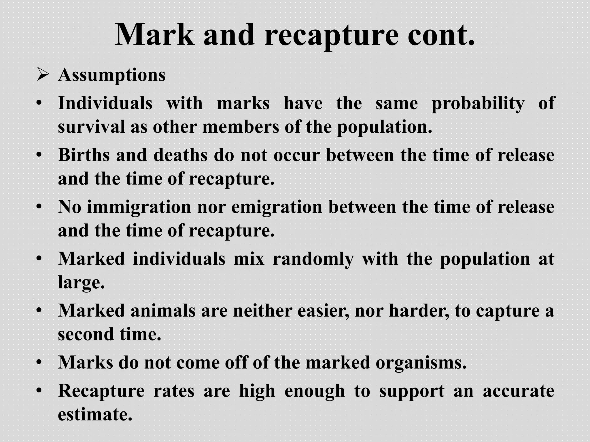 Population counting method line transect, point count, mark and ...