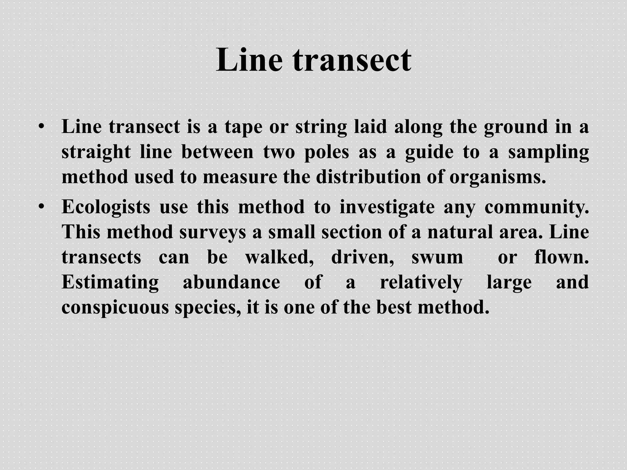 Population Counting Method Line Transect Point Count Mark And