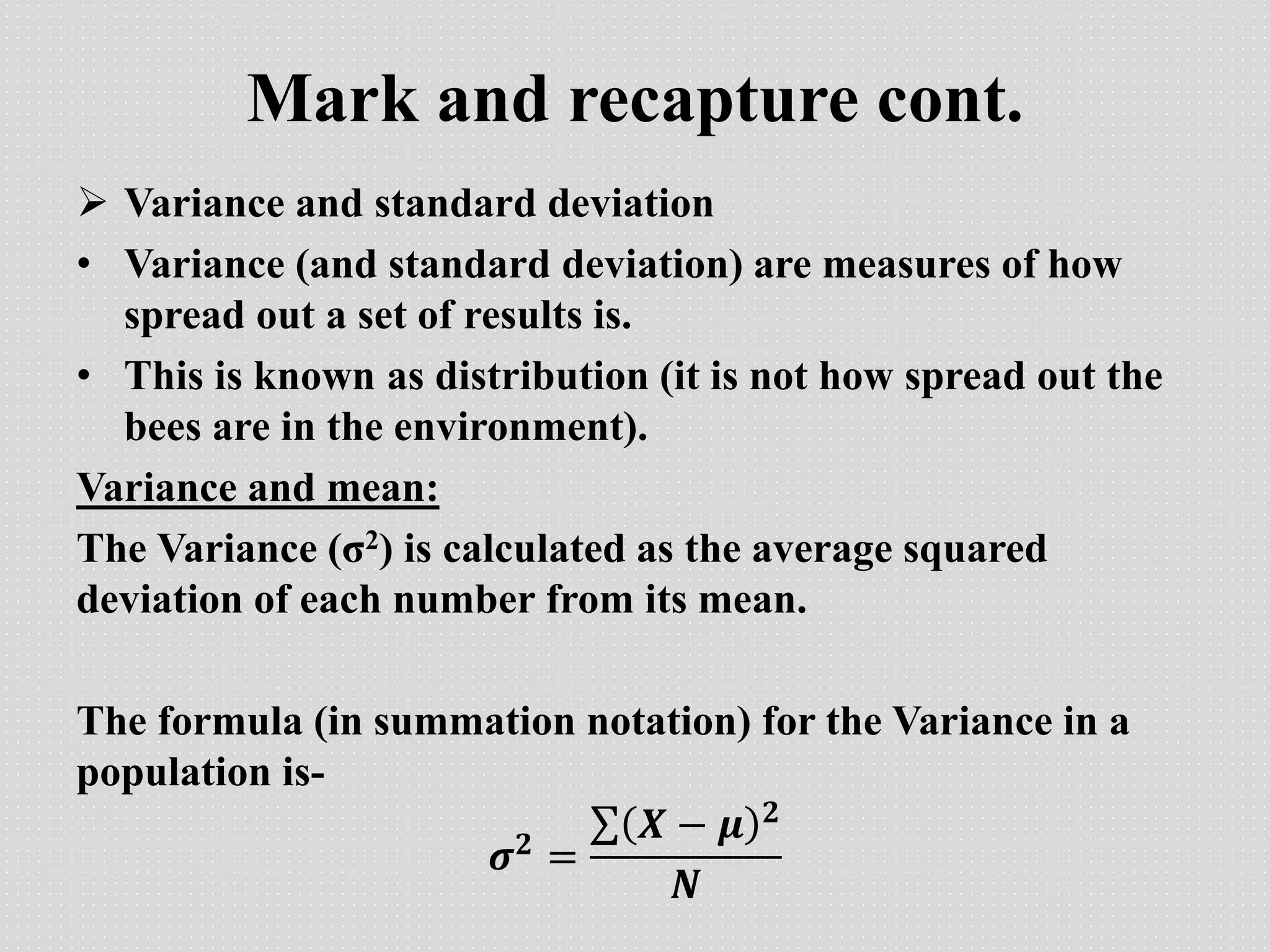 Population counting method line transect, point count, mark and ...