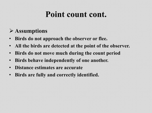 Population counting method line transect, point count, mark and ...