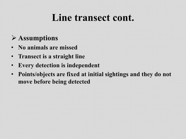 Population Counting Method Line Transect Point Count Mark And